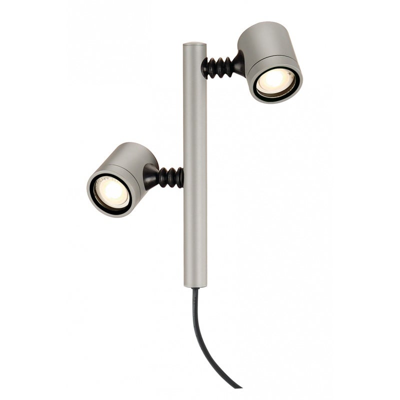 MYRA 2, gris argent, GU10, max. 2x4,5W, IP44 | Leroy Merlin