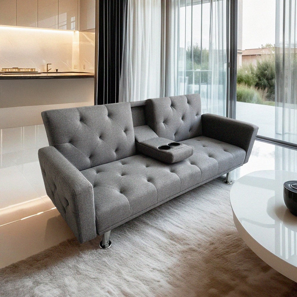 Canapé clic clac 2 places inclinable avec porte-gobelet Otium | Leroy ...