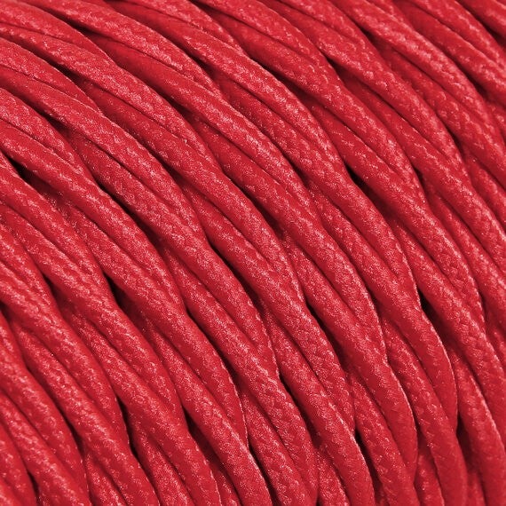 Câble Electrique Rouge en Textile Torsadé 3x0.75mm² - Fil Electrique ...