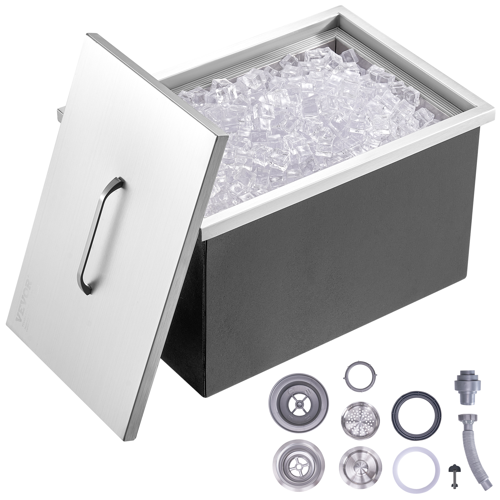 VEVOR Ice Box 22 CX 17 LX 12 H Frigorifero per ghiaccio in acciaio inox ...