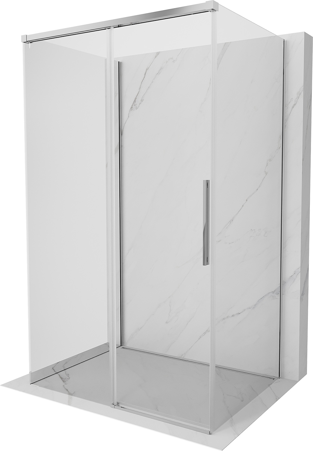 Mexen Rox-3S cabine de douche 3 parois coulissante 120 x 70 cm, transparent, chrome - 8C2-120 ...