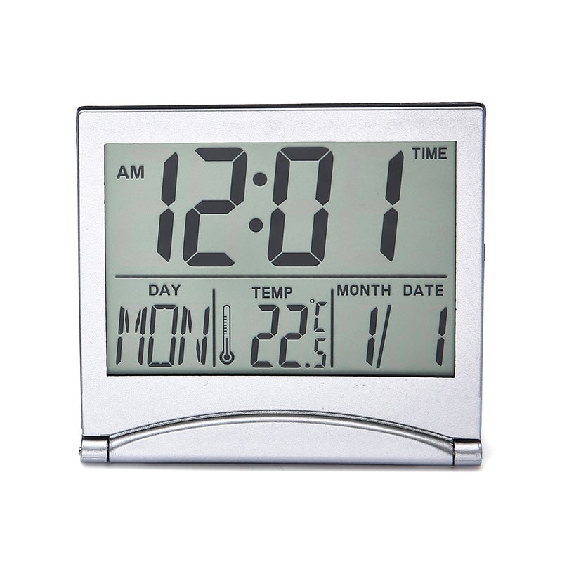 Reloj despertador digital de viaje, pantalla LCD con visualización de ...