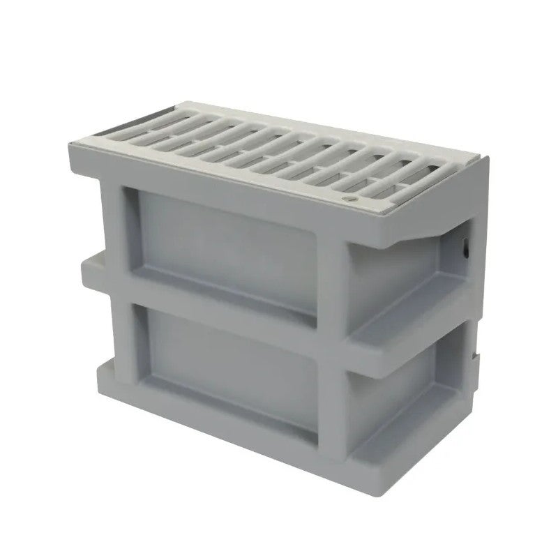 Courette Anglaise avec grille grise hauteur 20cm, 134cm3. | Leroy Merlin