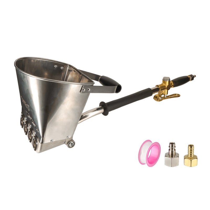 Projeteuse pneumatique Enduit Mortier Crépi - Machine à crépir avec 4 jets - Godet inox 4,5 ...