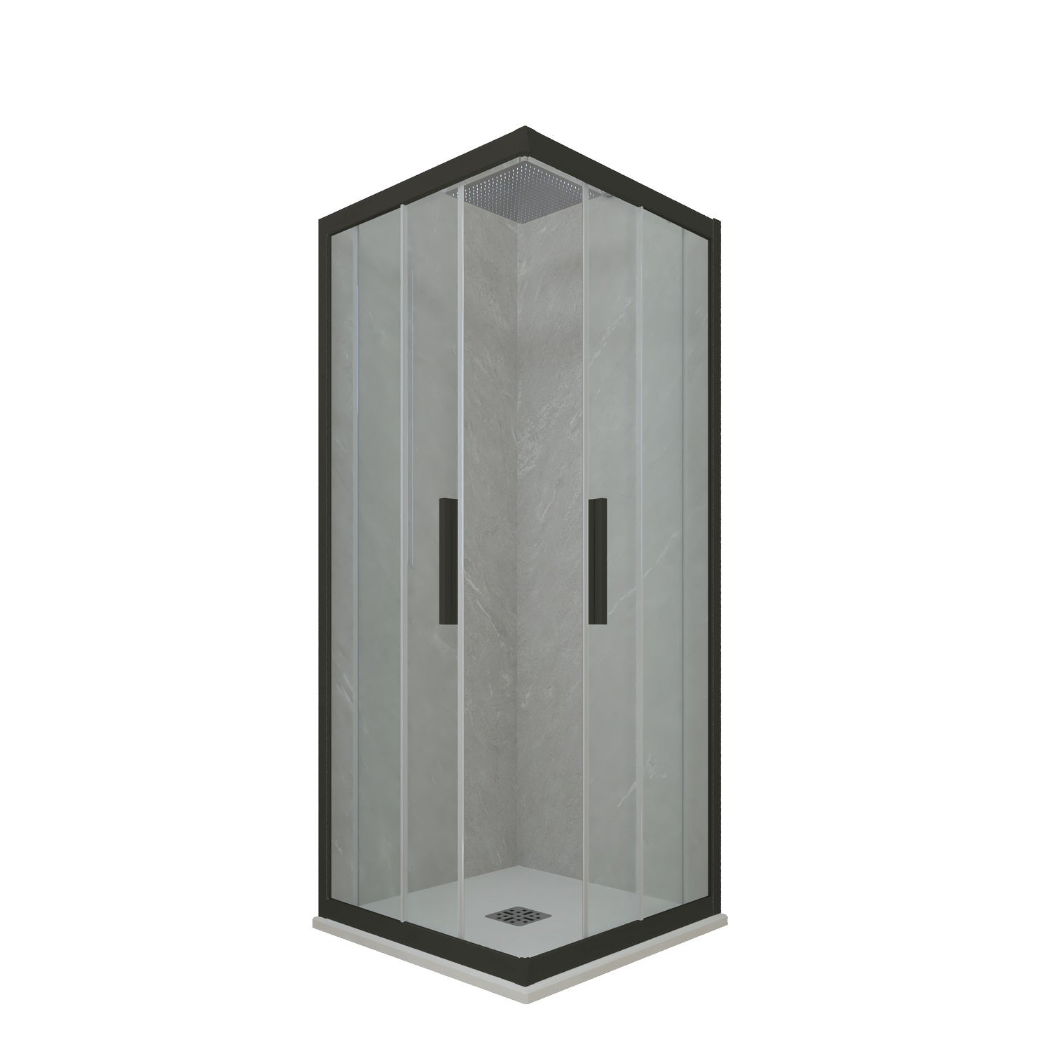Cabine parois de douche angulaire coulissante 110x120 cm H 200 en PVC ...