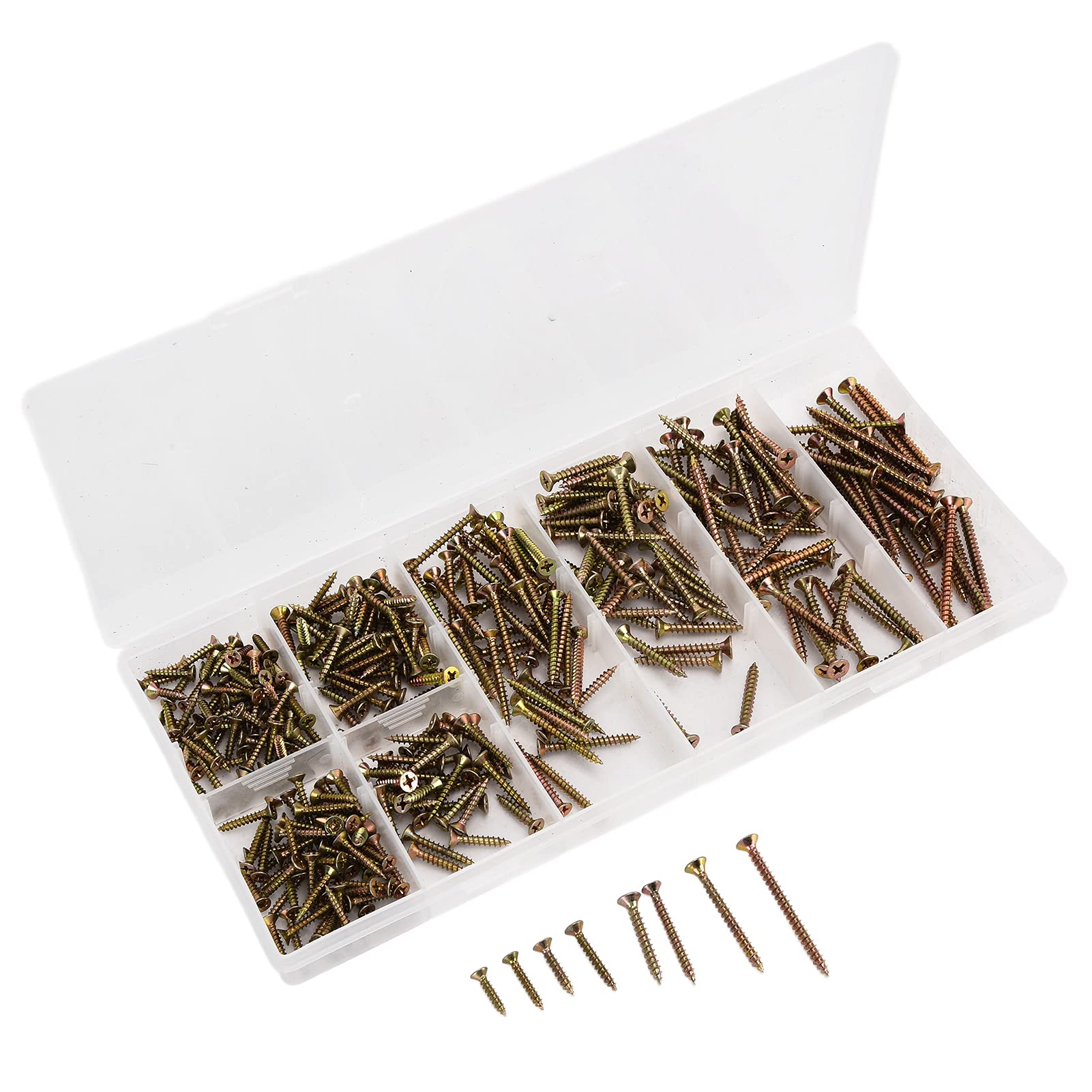 Kit d'assortiment de vis autotaraudeuses à tête fraisée cruciforme en acier inoxydable galvanisé ...