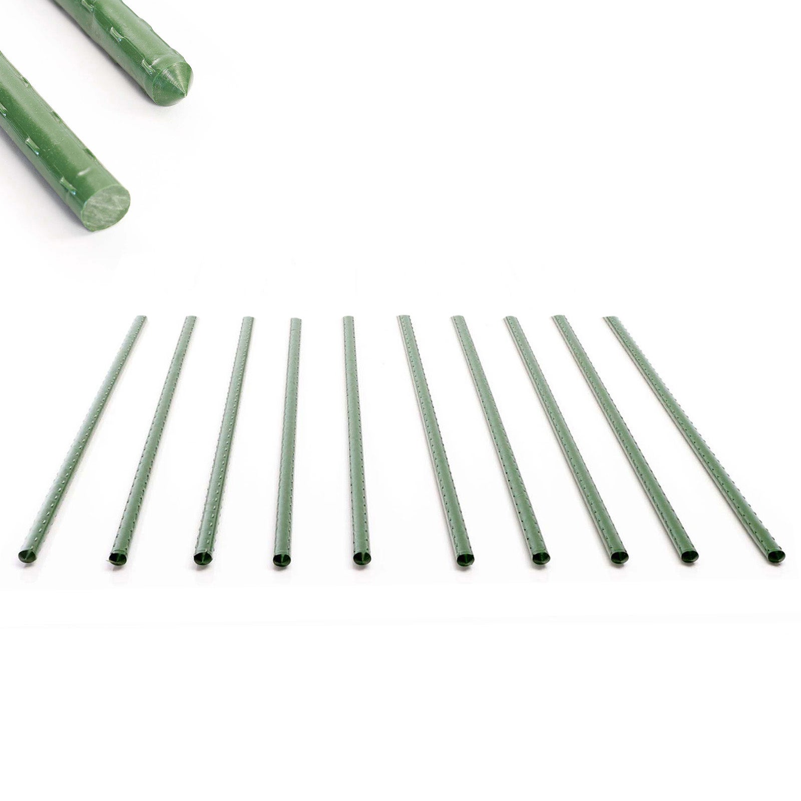 Toboli Lot de 10x Tuteurs Plantes – Ø 8 x 600 mm – en Vert – en Métal ...