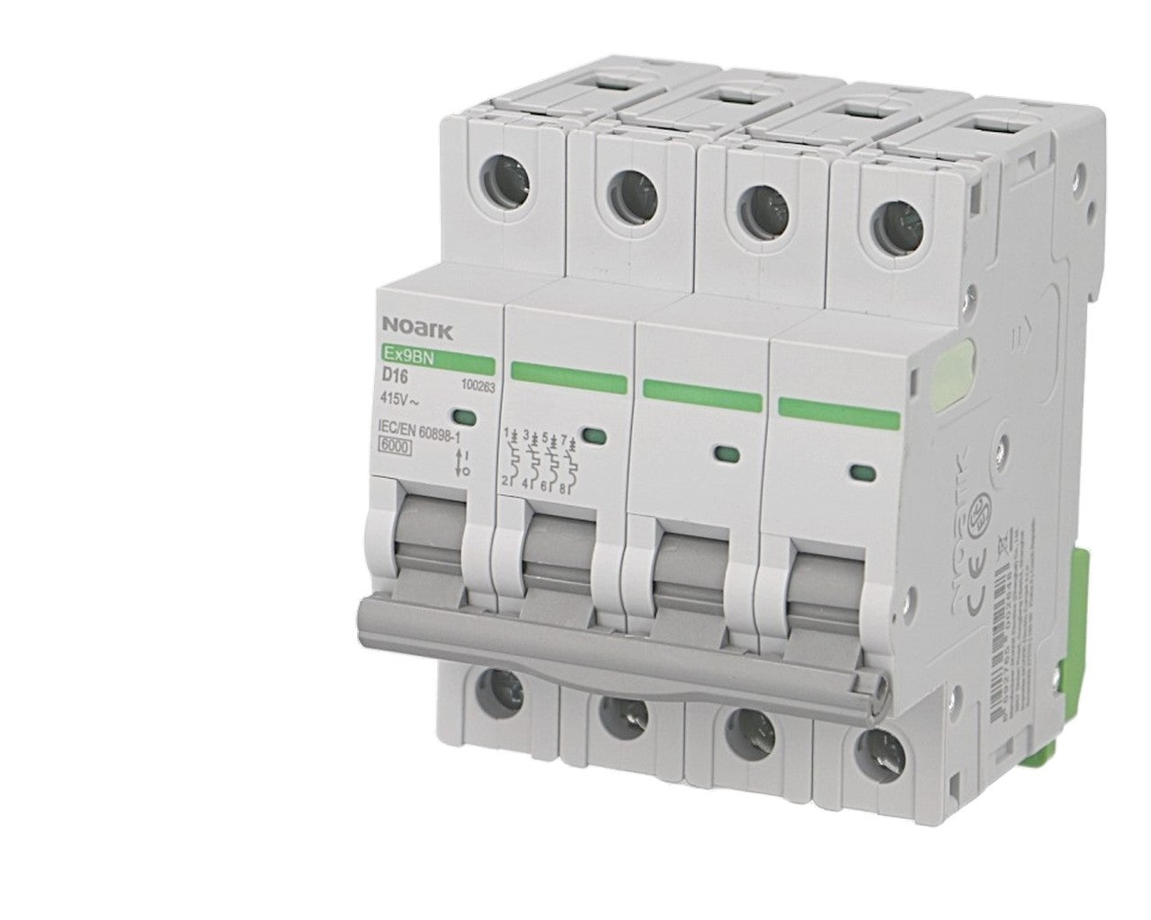 Disjoncteur tetrapolaire modulaire 20A courbe D Noark Ex9BN | Leroy Merlin