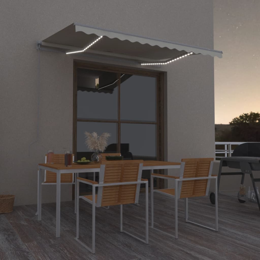 Toldo manual retráctil con LED 350x250 cm Crema | Leroy Merlin