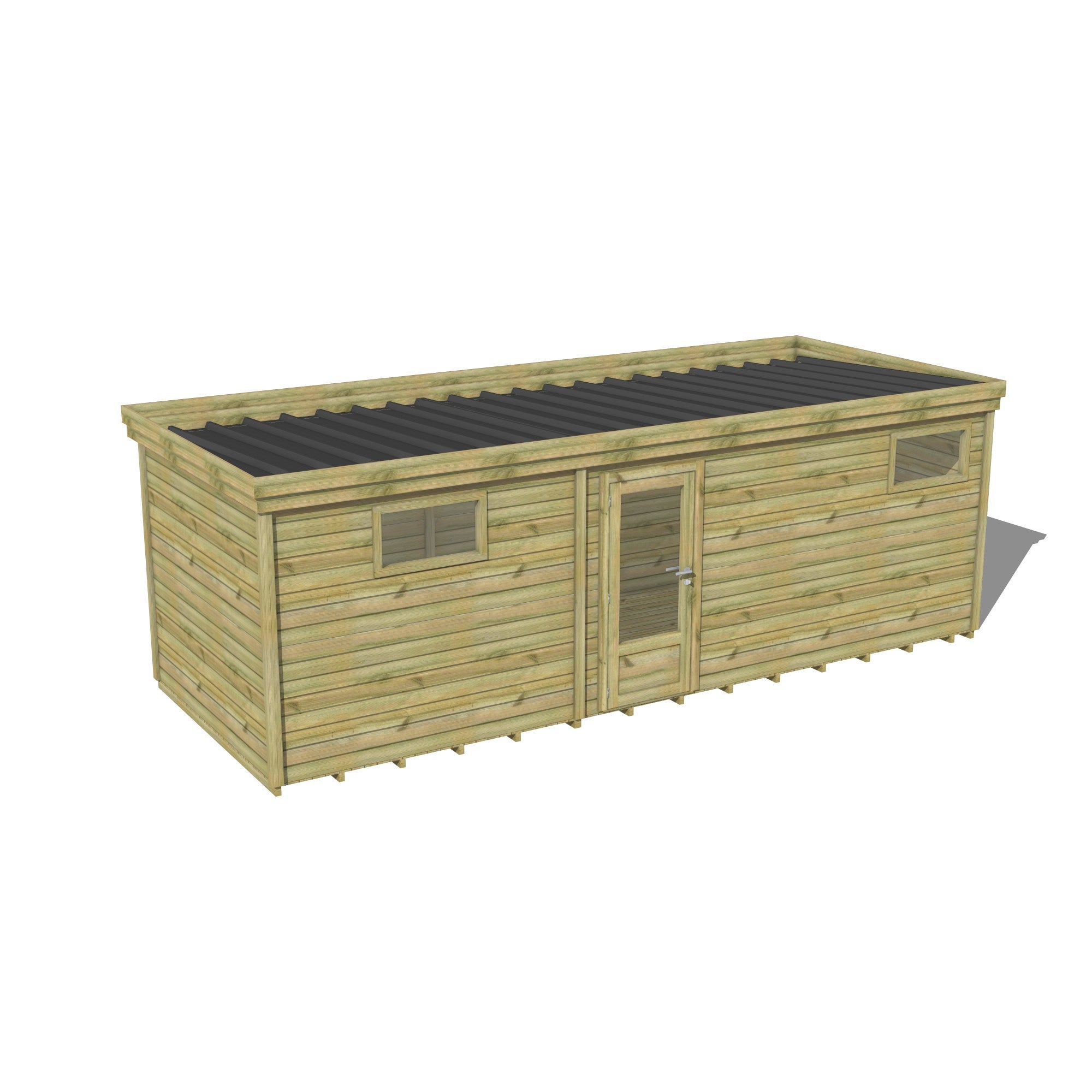 ABRI DE JARDIN bois Pin traité autoclave 27mm - 6,895x2,64m / 18,2m2 ...