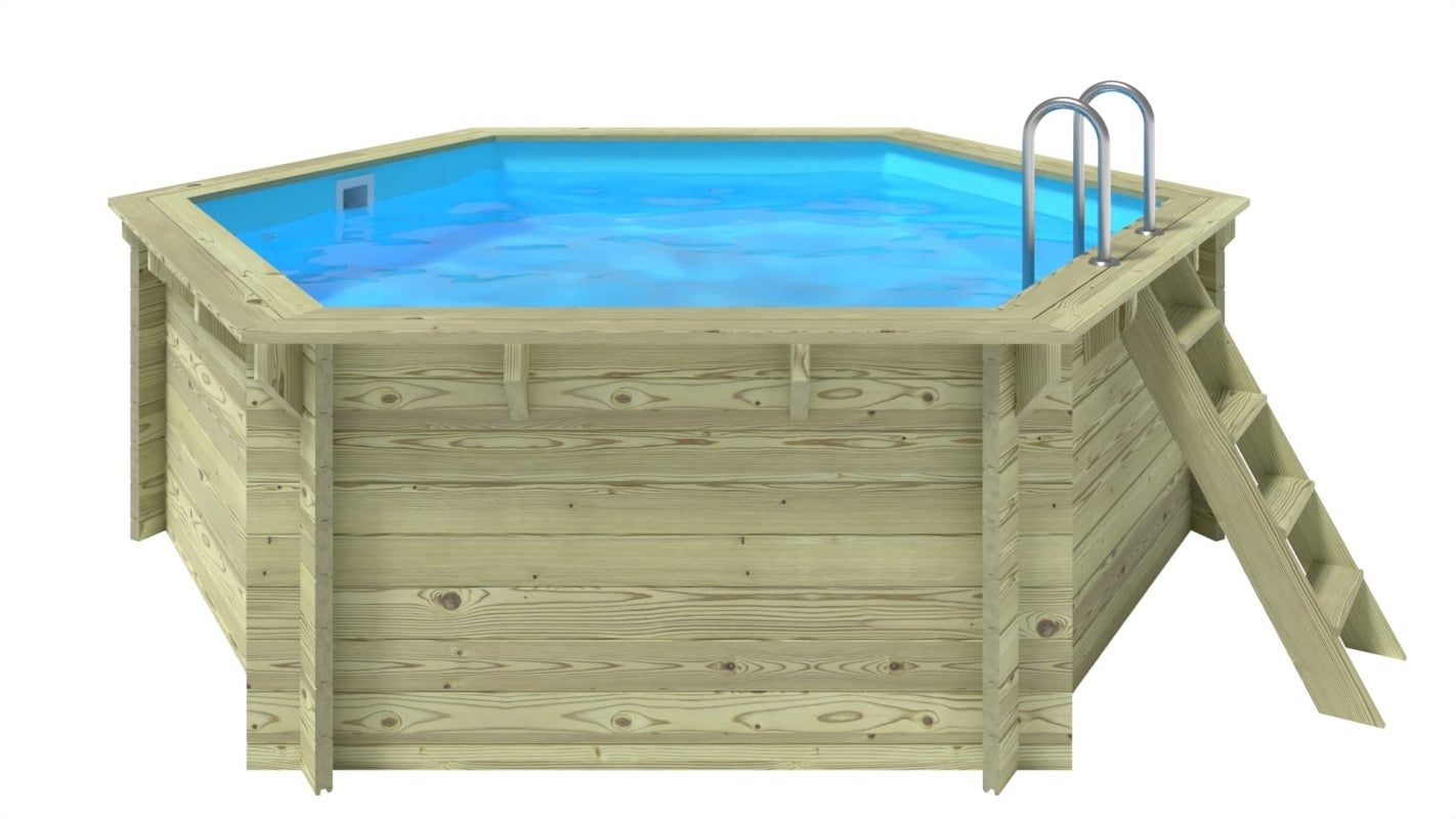Piscina de madera 3,55x4,09 - H.1,17 m - Con filtración - BAS732OSP ...