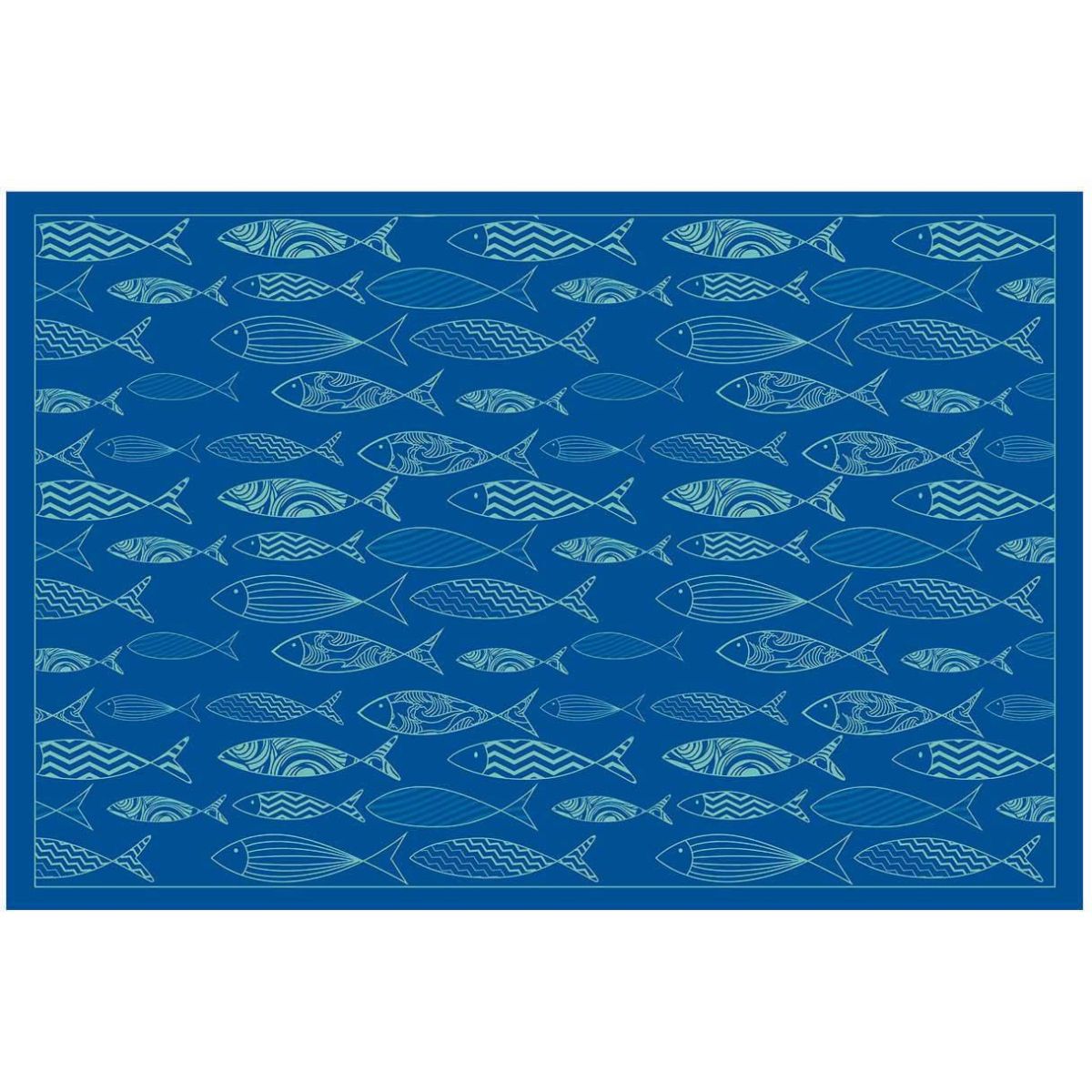 Tapis en vinyle motifs poissons 60 x 40 cm Matteo | Leroy Merlin
