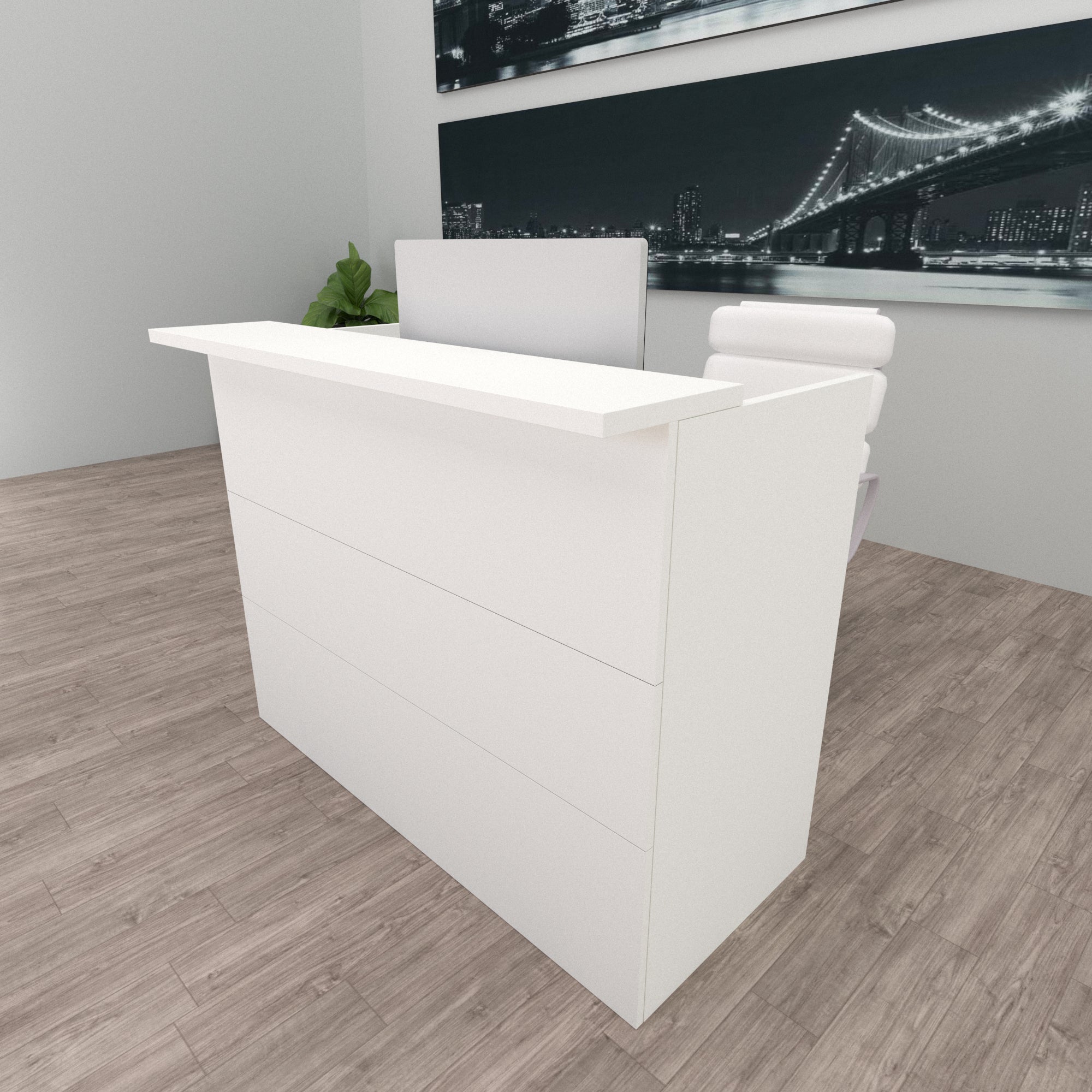 Henor Mostrador Ebro 120x60 75x110 Cm Madera Ignifuga Con Mesa
