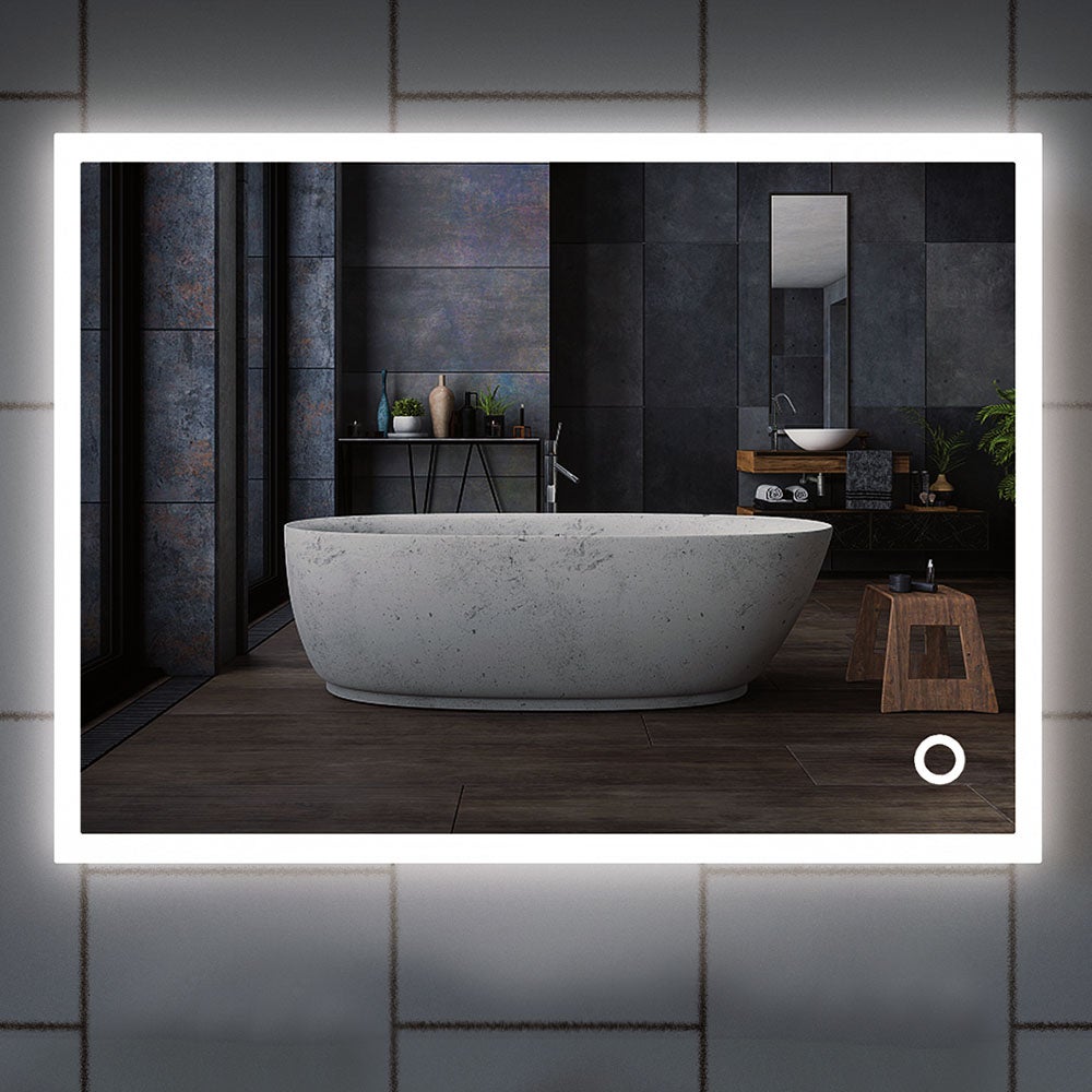 Kibath Espejo Led URB 25W rectangular de 100 cm x 80 cm espejo 6000K ...
