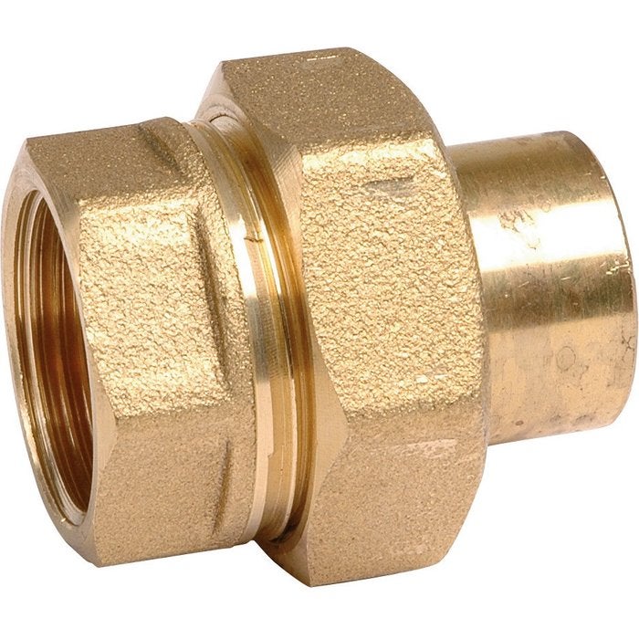 Raccord union laiton - Droit à souder - F 1' - diamètre 22 mm | Bricoman