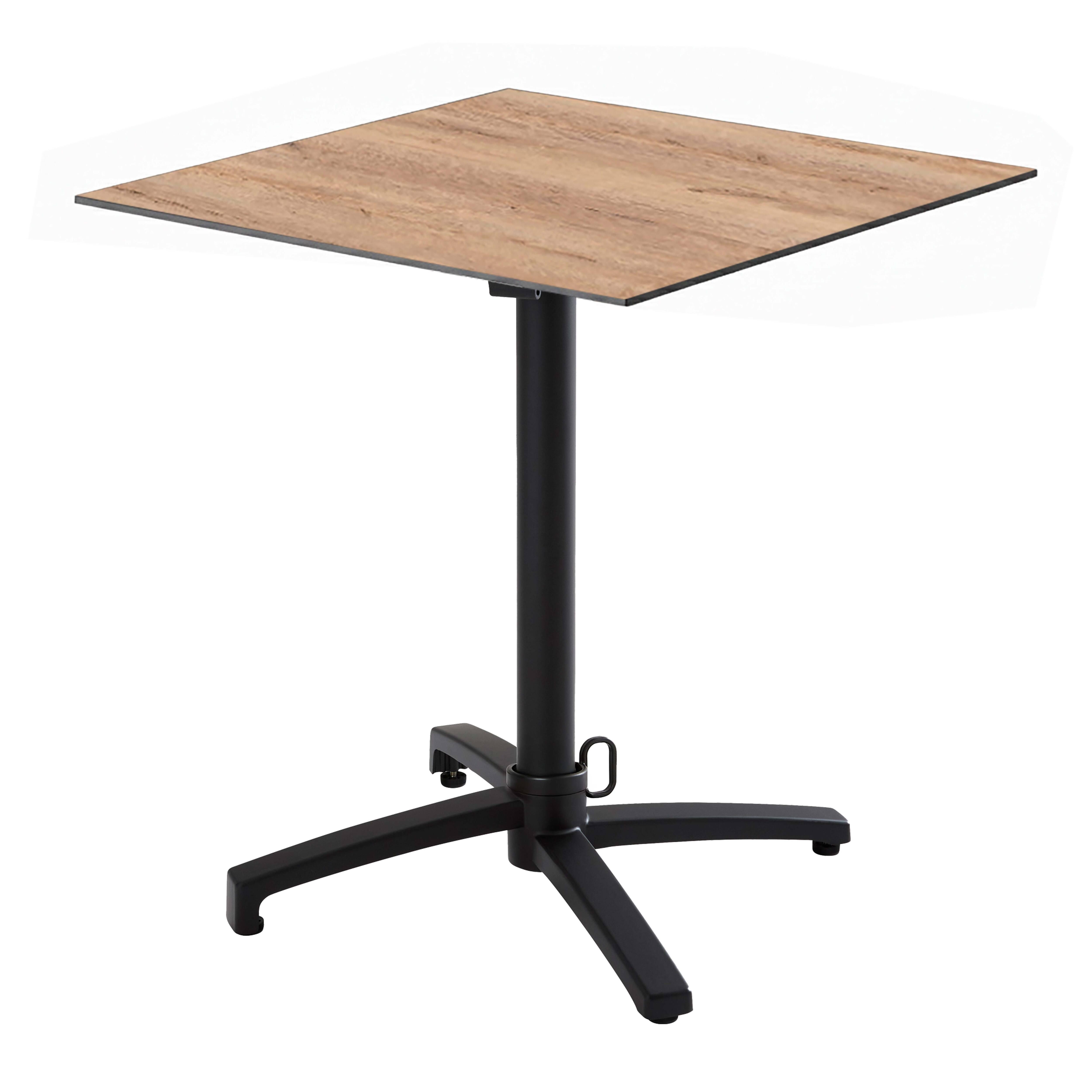 Table bistrot de jardin carrée inclinable 60cm 4 places chêne | Leroy ...