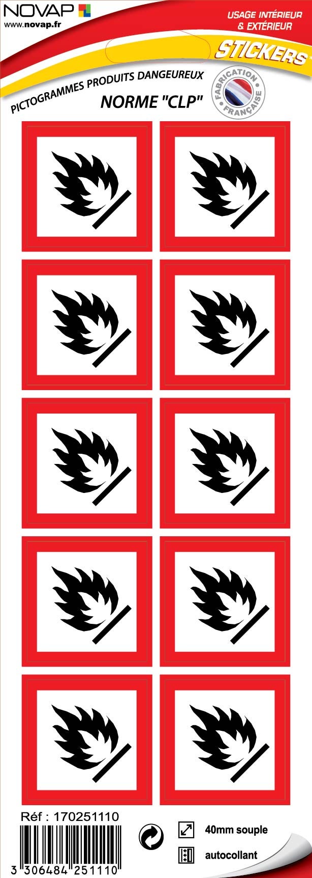 Pictogramme - Je flambe 40x40mm - 4251110 | Bricoman