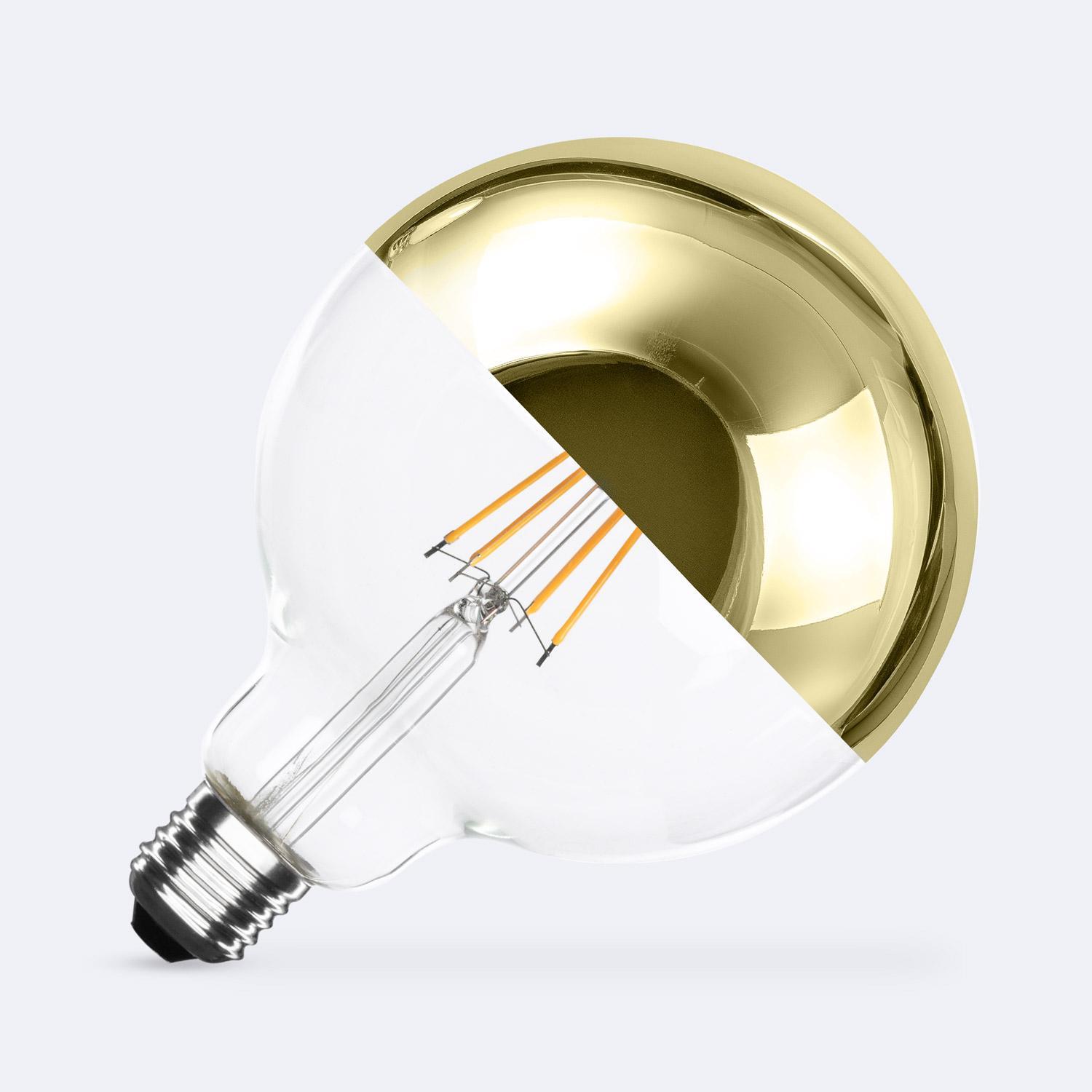 Ampoule Filament LED E27 8W 800 lm G125 Gold Reflect No Flicker 2200K Super chaud | Leroy Merlin