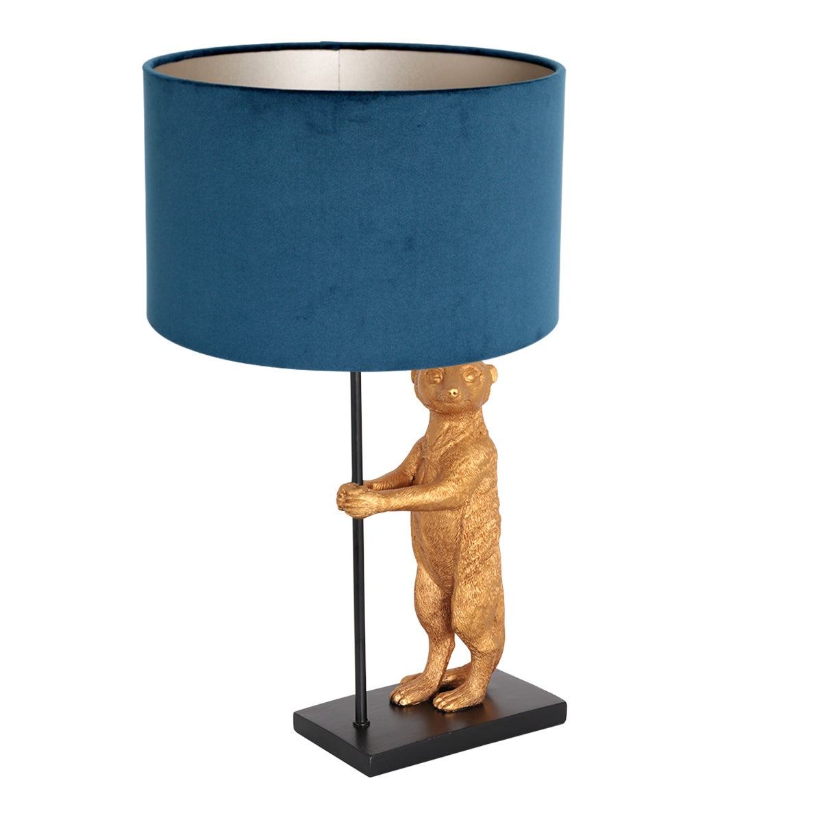 Anne Lighting - lampe de table - Animaux - noir - métal velours tissu ...