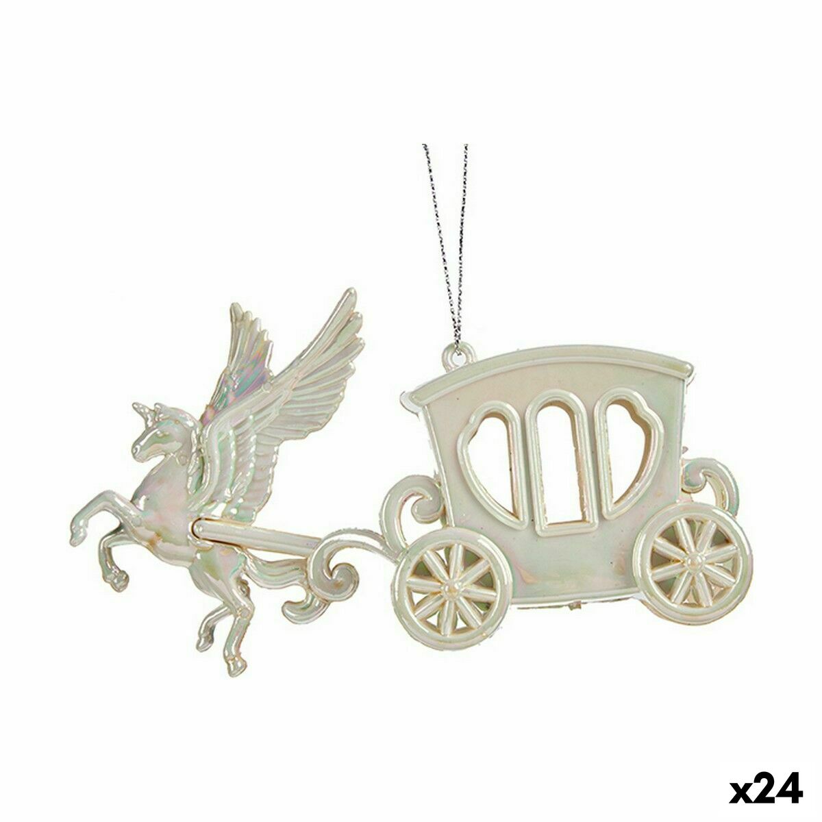 Décorations de Noël Calèche Magique Nacre noire Plastique Paillettes 15 ...