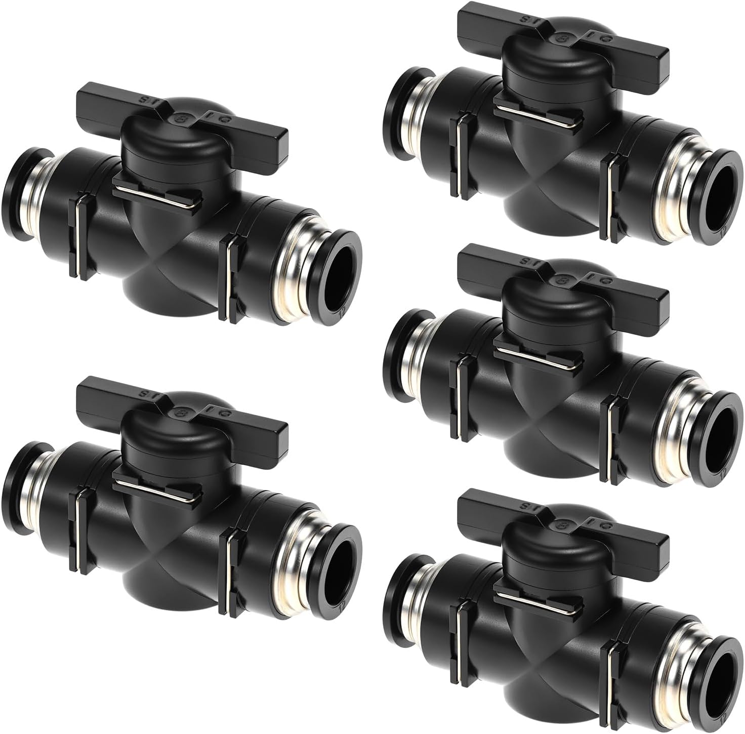 5 pièces Vanne d'arrêt pneumatique, Raccord pneumatique pour un raccordement rapide des ...