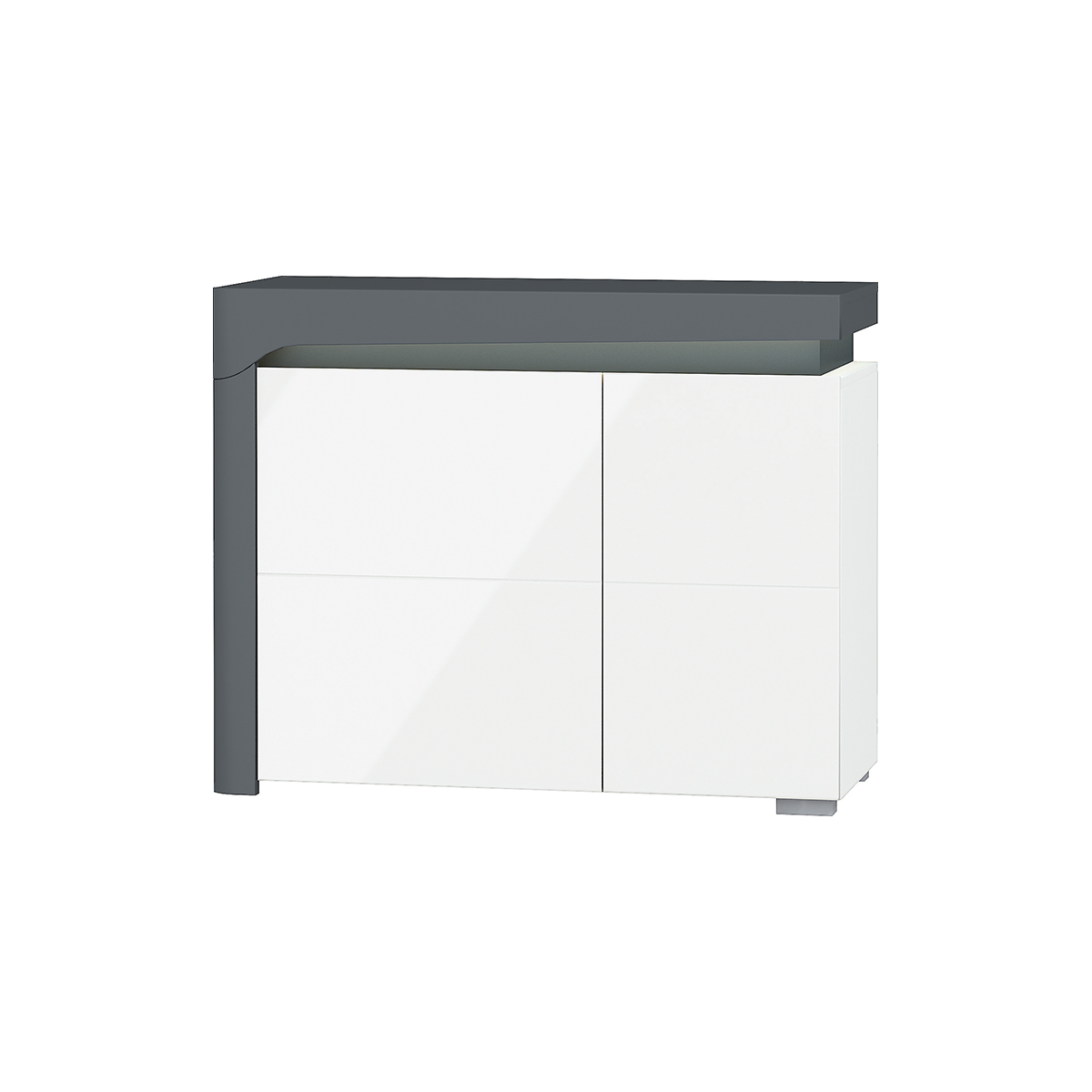 Buffet 2 portes LED inclus Teo Blanc et Gris | Leroy Merlin