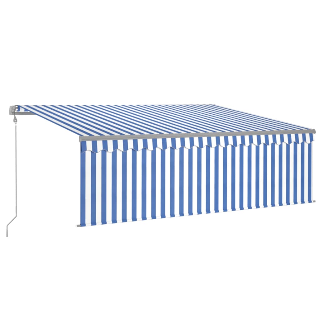 Tende da sole automatiche LED sensore vento blu bianco 4,5x3 m | Leroy ...