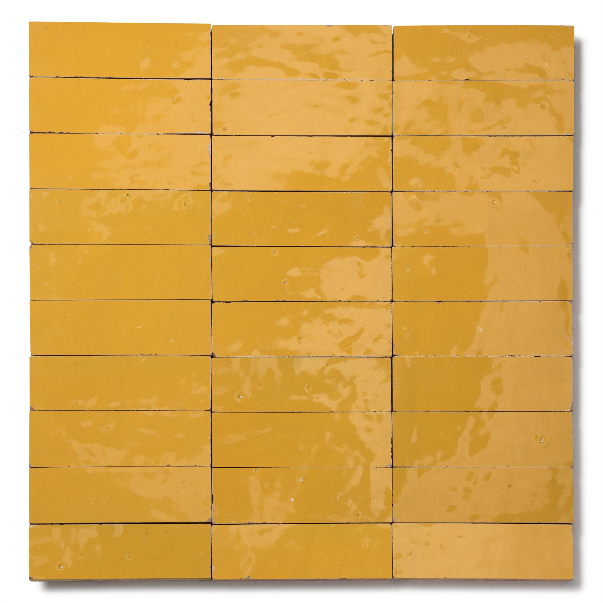 Zellige Marocain Artisanal Véritable - Jaune Moutarde 3x10 cm ...