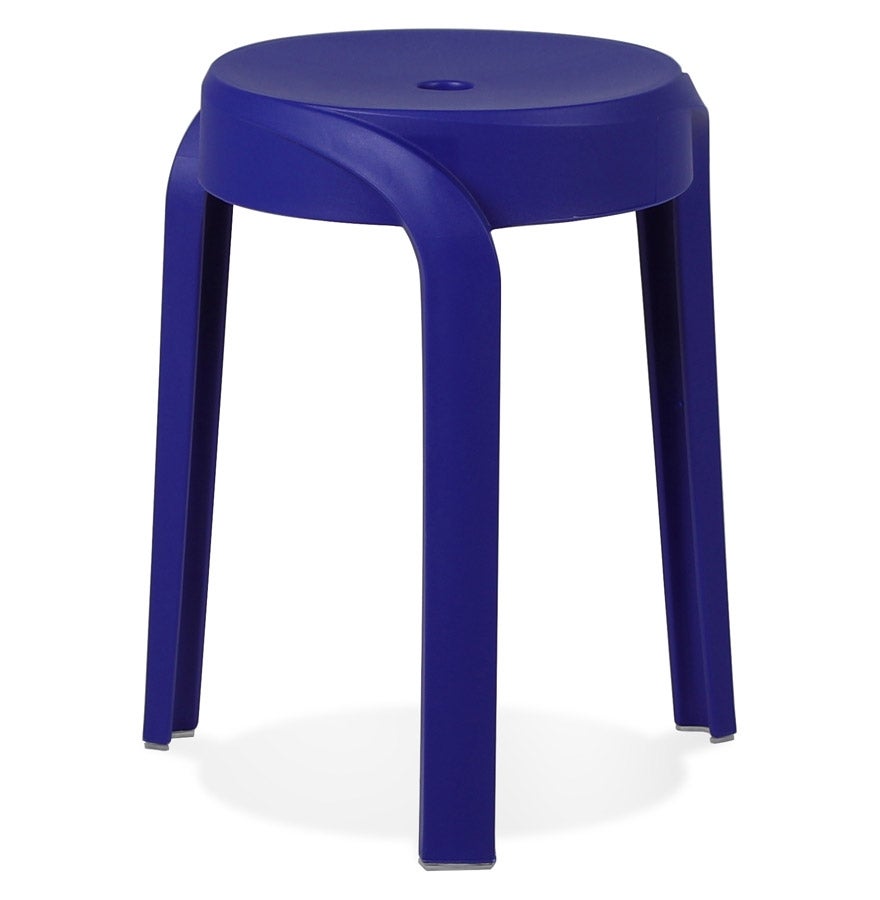 Tabouret bas empilable 'POMPA en matière plastique bleu foncé | Leroy ...
