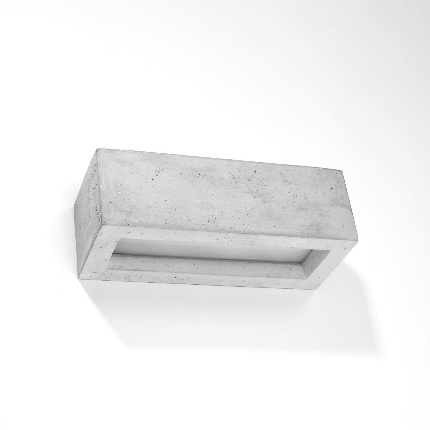 Aplique de Pared Vega 30 Hormigón SOLLUX, Gris, Hormigón, E27, IP20 ...