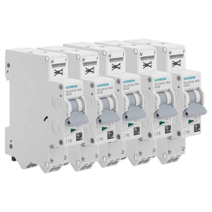 Disjoncteur Siemens 16A, 1 pôle+N, Courbe C, 4.5kA, 230V, montage rail ...