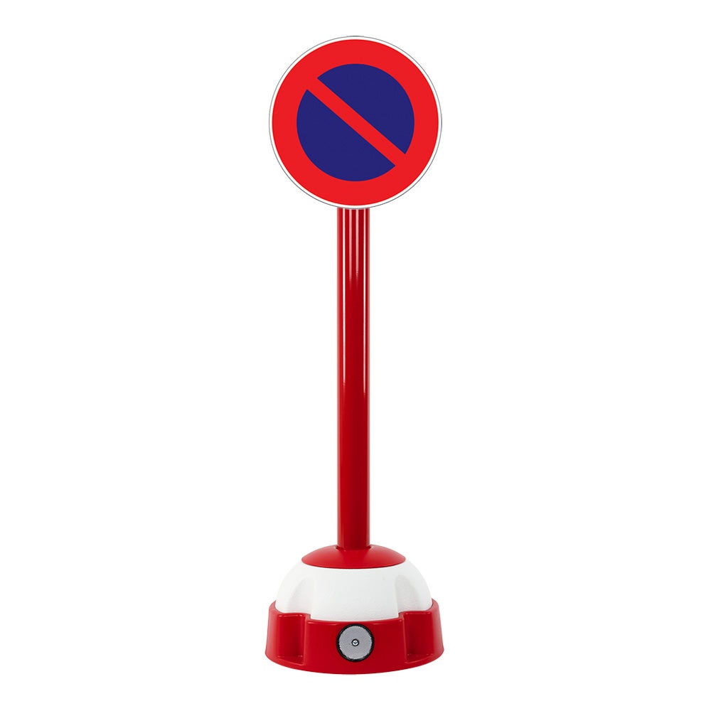 Poteau aluminium Rouge sur socle balise avec panneau - Défense de ...