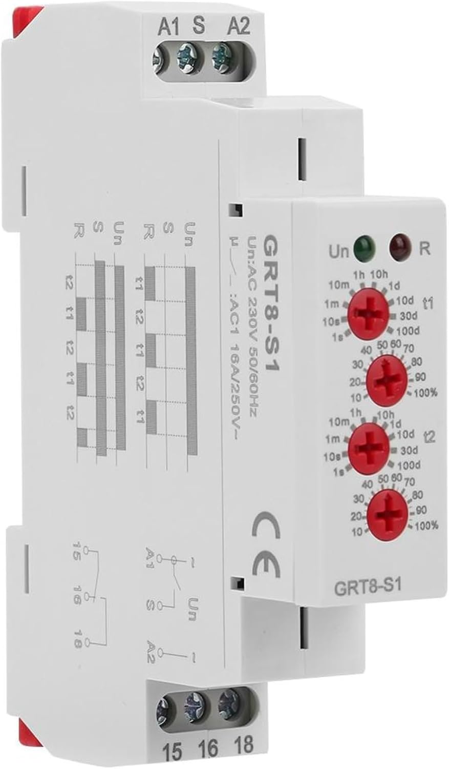 Relais temporisé GRT8-S1 220 V - Relais multifonction AC230 V à cycle ...
