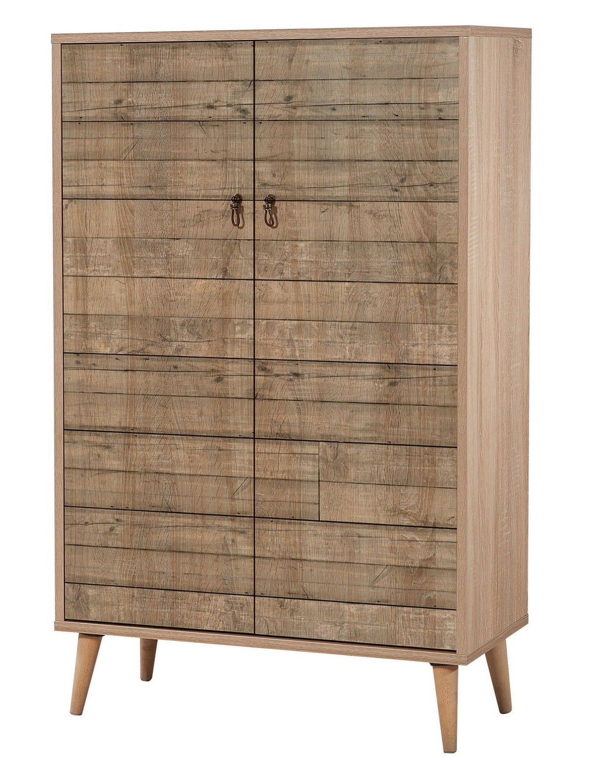 Commode haute 2 portes en bois clair Kiza 728 | Leroy Merlin