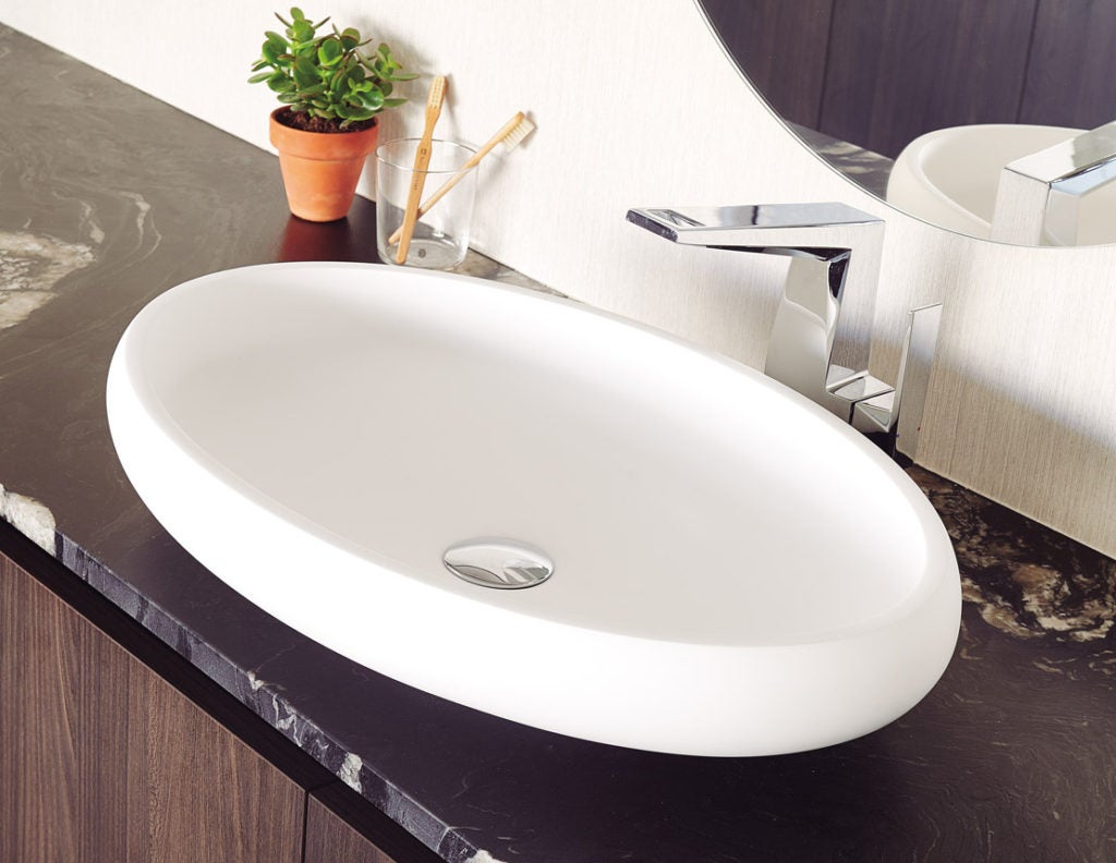 Vasque Ovale En Solid Surface Eslida - Blanc | Leroy Merlin