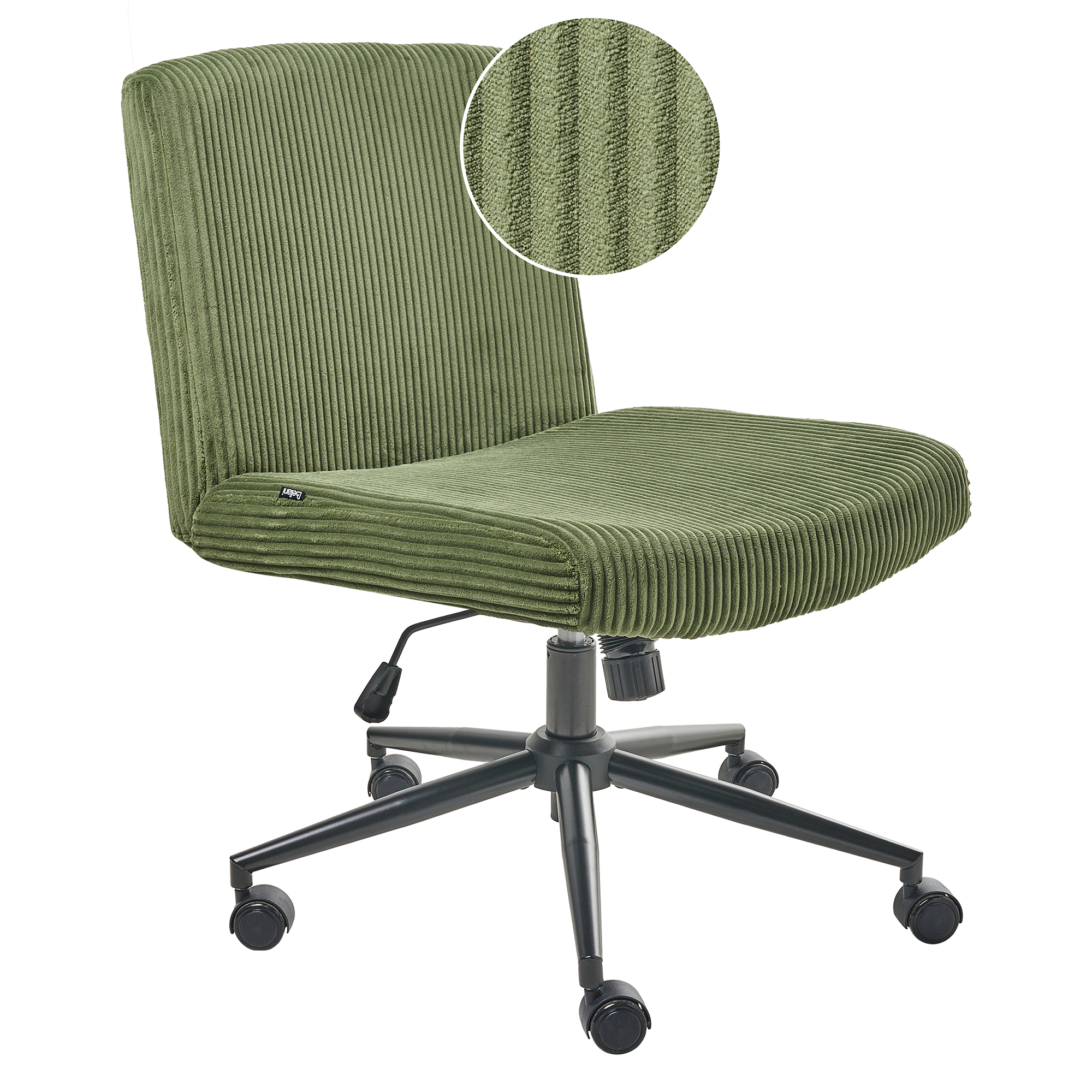 Chaise de bureau GEDDES Velours côtelé Vert | Leroy Merlin