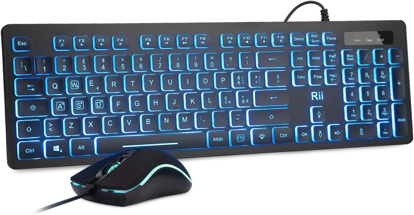 Ensemble clavier et souris rétroéclairés par LED, design élégant et ...