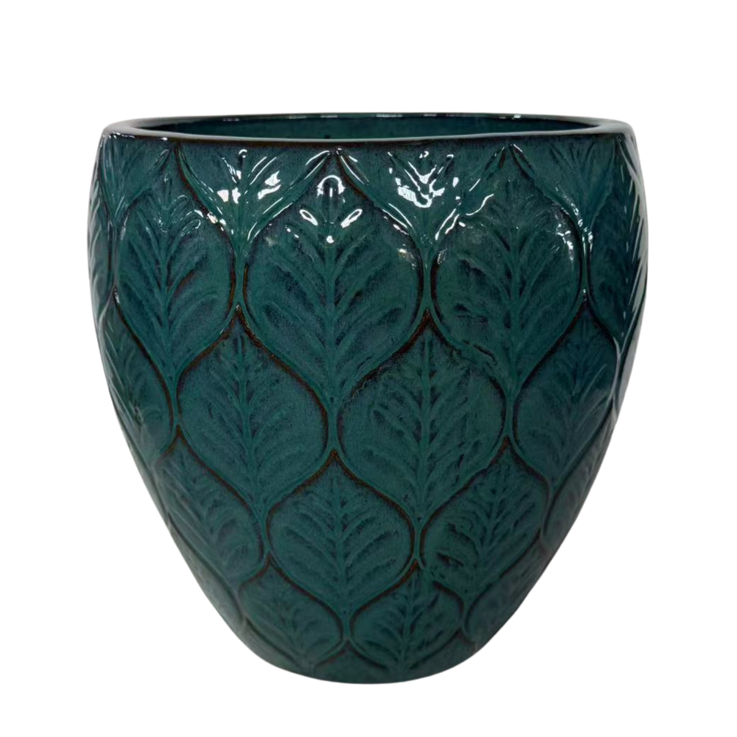 Pot grande taille d'extérieur ARTEMIS 49x48cm bleu pétrole, fait main ...