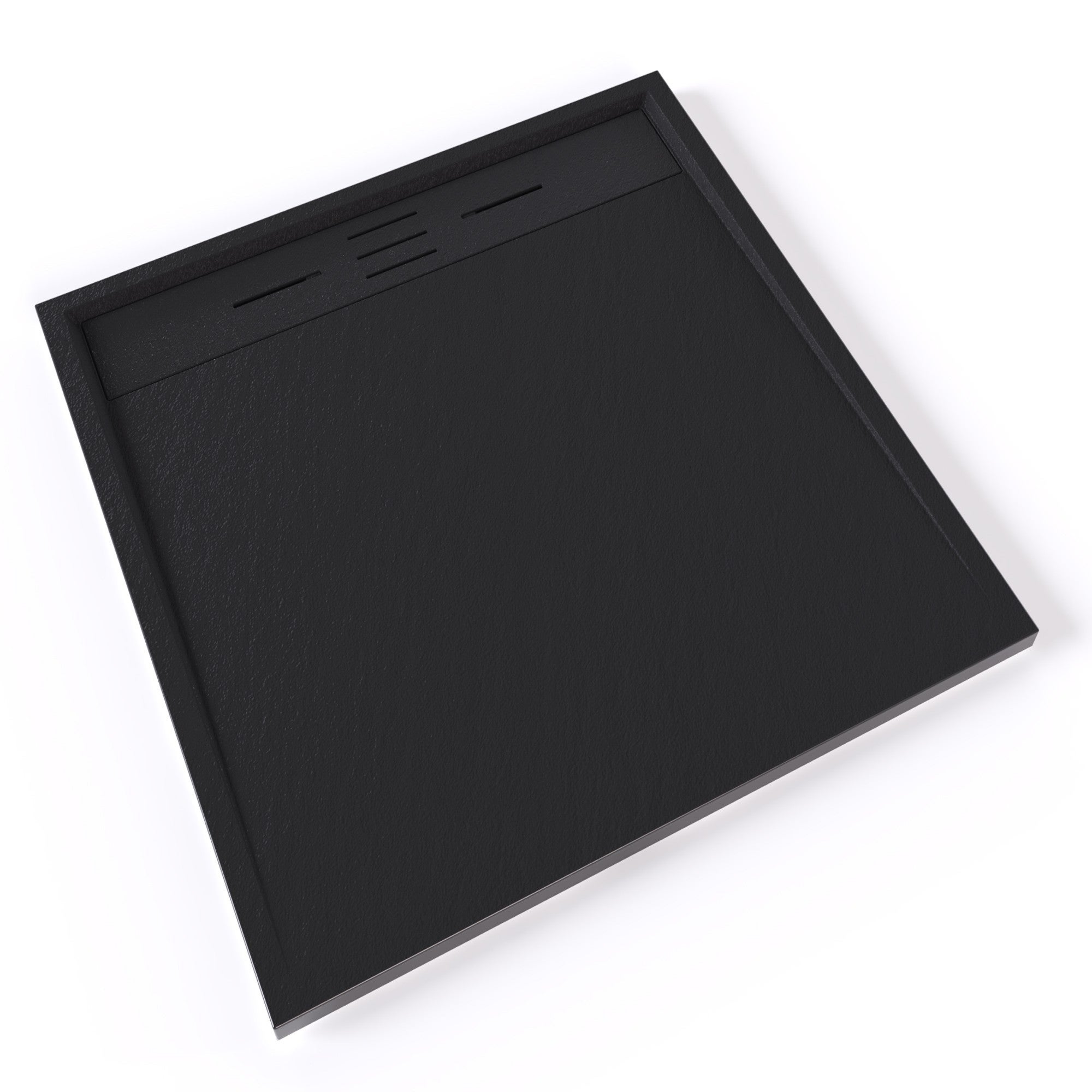HIEMAL Receveur de douche 90 x 90 cm résine Noir aspect ardoise + bonde ...
