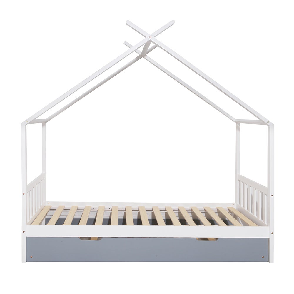 ONEIROI - Lit Cabane Enfant avec Tête de Lit et Tiroir Lit à Roulette ...