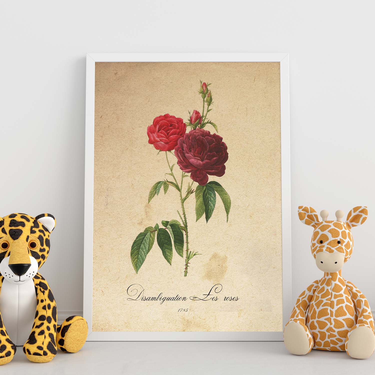 Affiche De Fleurs Vintage. Les Roses Lamina Avec Design Vintage. A4 ...