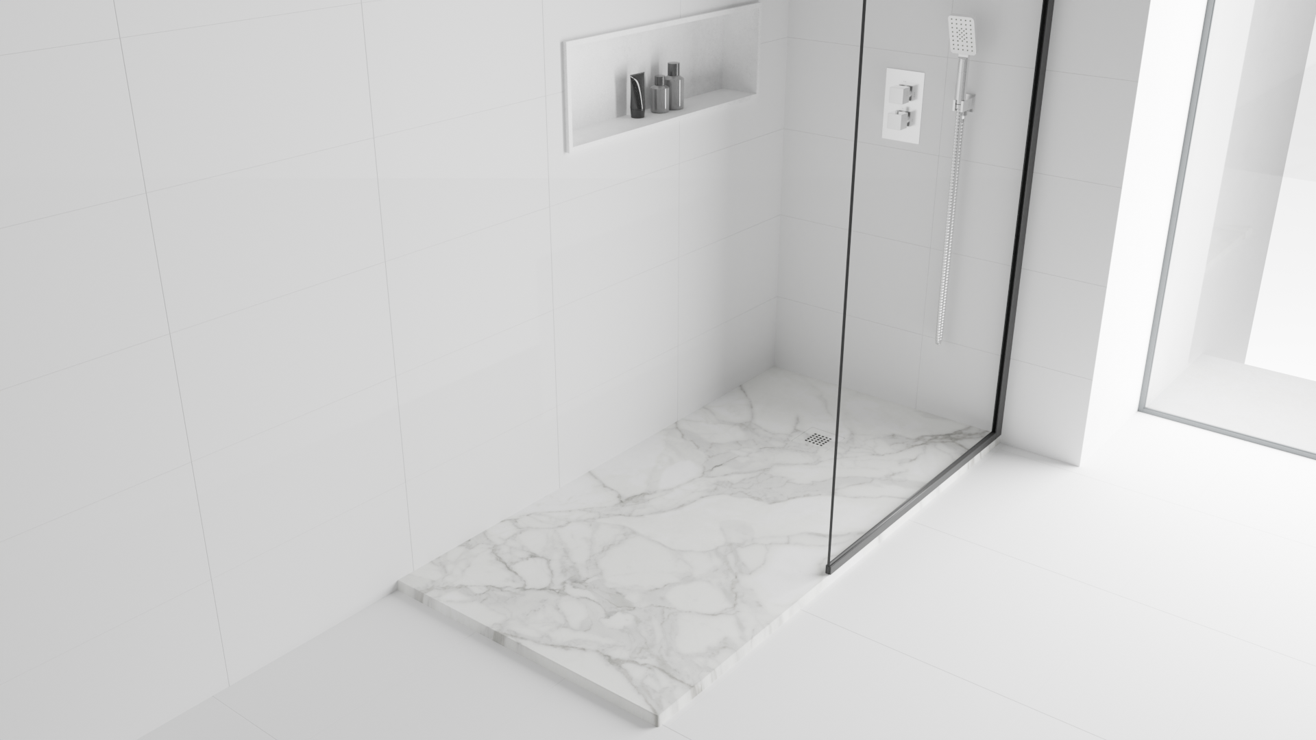 RECEVEUR DE DOUCHE EN RÉSINE LM SLATE PREMIUM - 150x90 - Couleur Marble ...