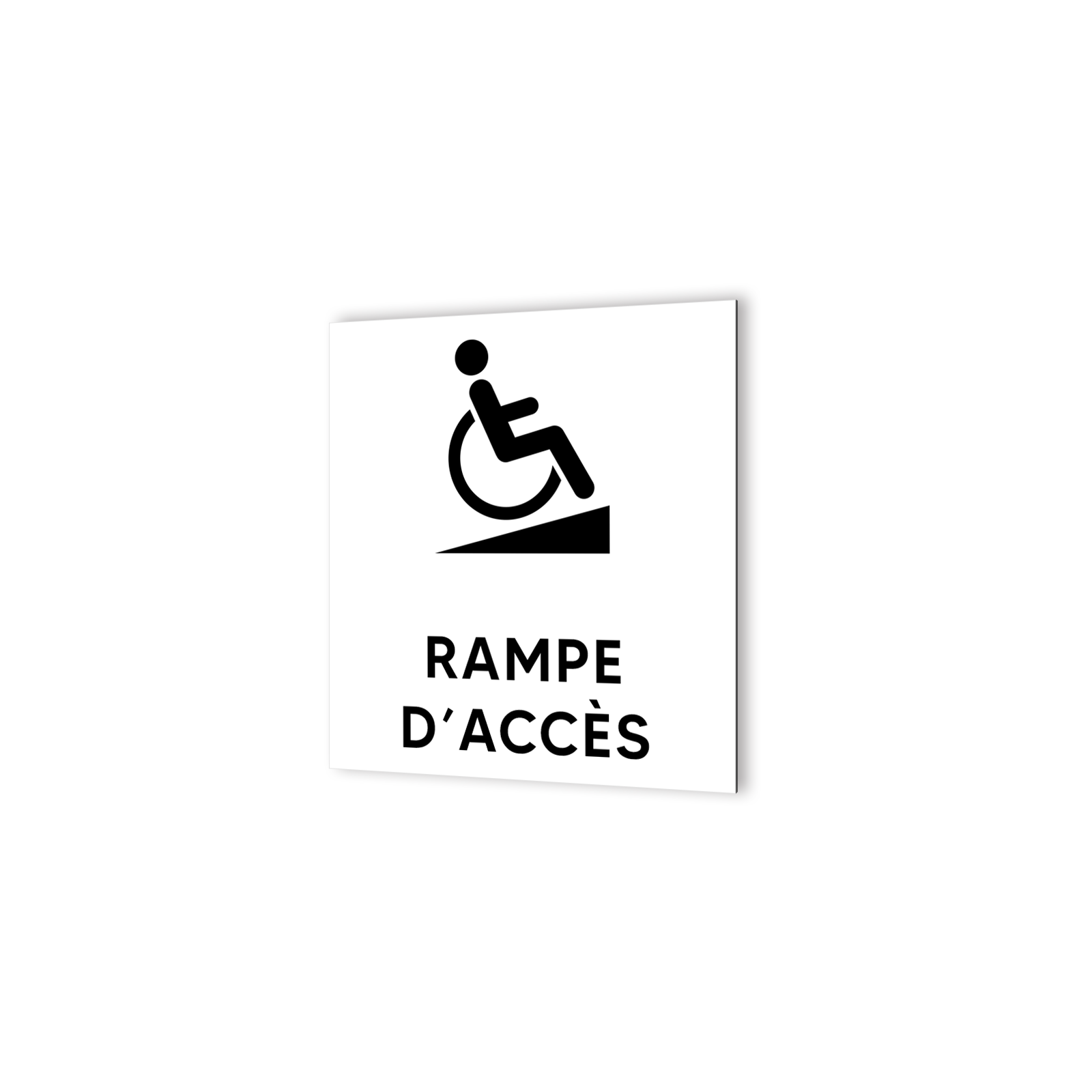 Pictogramme Rampe d'Accès PMR - Panneau signalétique Dibond blanc ...
