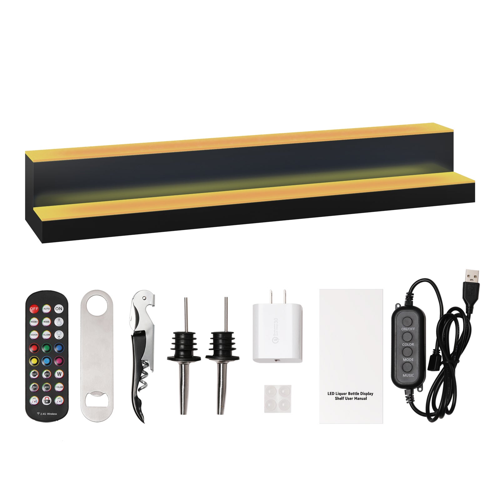 Expositor de botellas de alcohol LED 40 pulgadas, estante comercial 2 ...