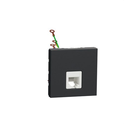 Prise 2 modules pour téléphone RJ12 anthracite New Unica | Bricoman
