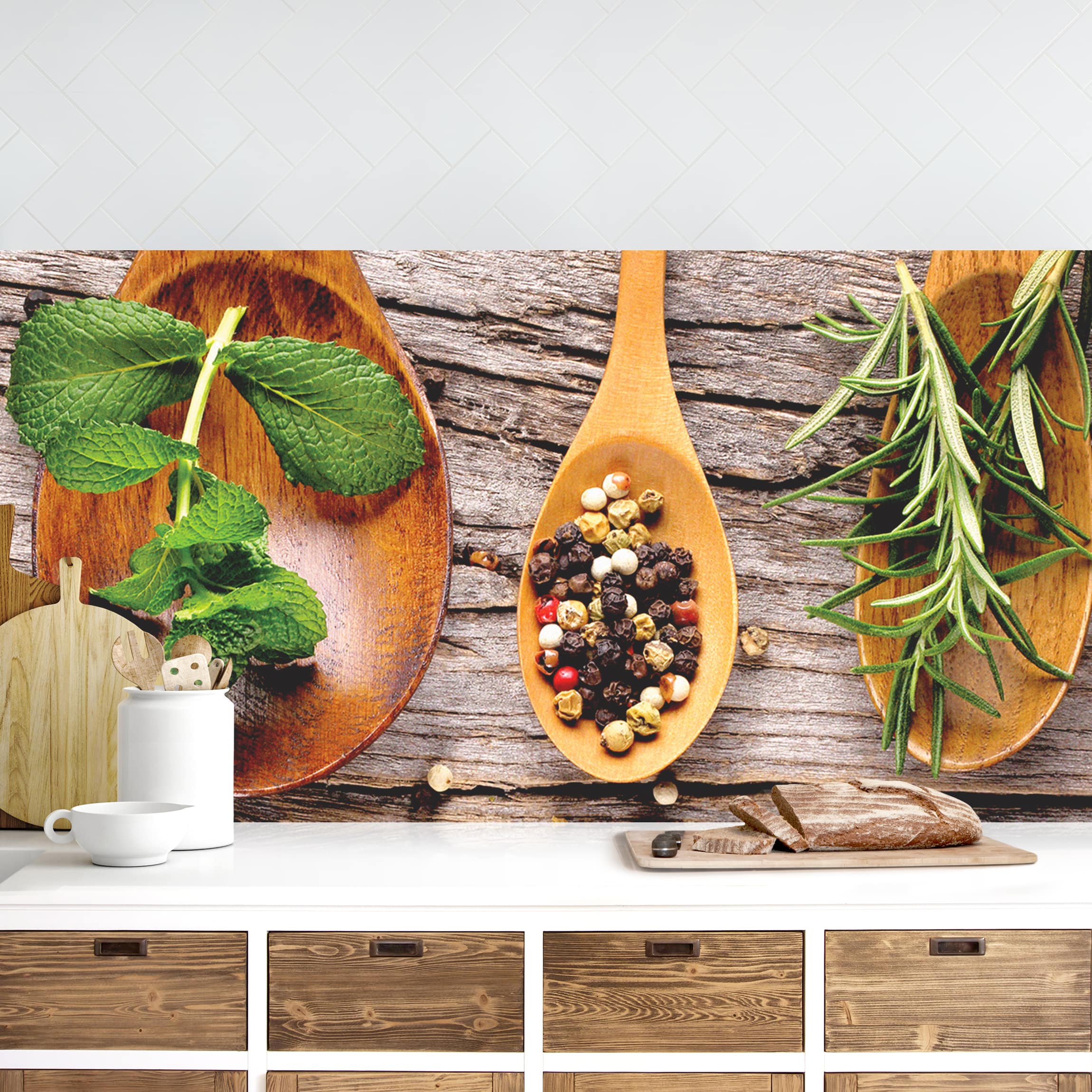 Salpicadero cocina adhesivo - Herbs And Spices 210 x 60 cm | Leroy Merlin