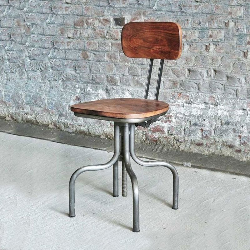 Chaise industrielle architecte - H. 86 cm x L. 37 cm x P. 35 cm | Leroy ...