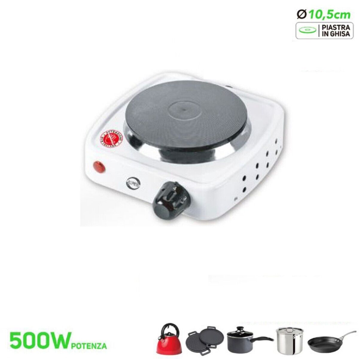 ESTUFA ELÉCTRICA PORTÁTIL INDIVIDUAL DE HIERRO FUNDIDO 500W PLACA ...