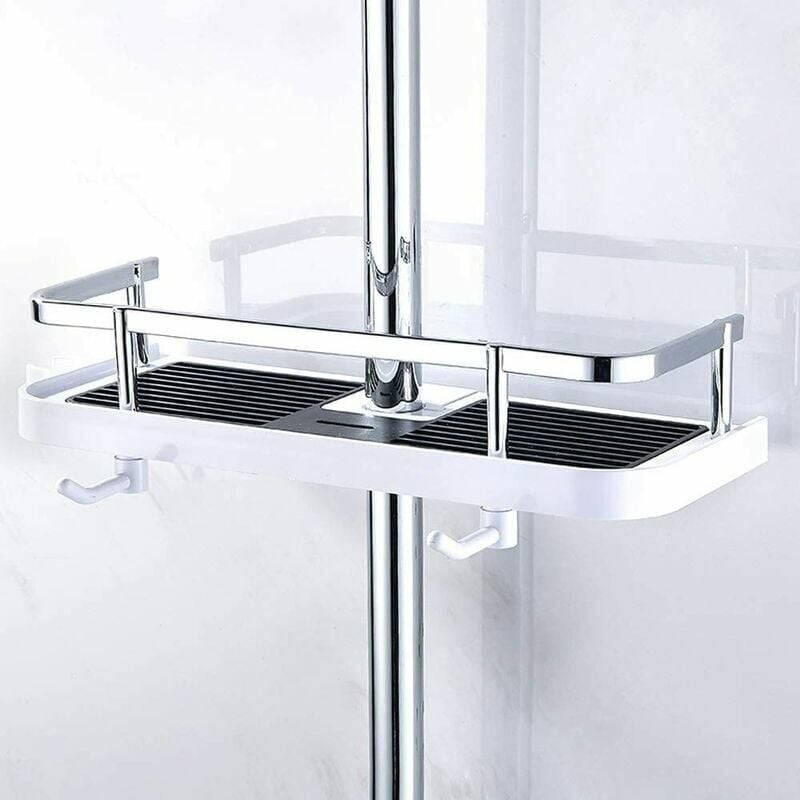Estante de ducha de pared ajustable, cesta de almacenamiento para baño ...