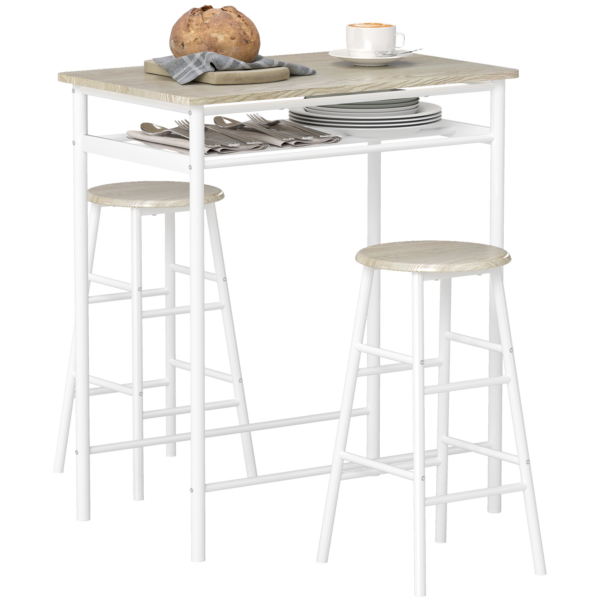 Ensemble table de bar avec tabourets,table à manger debout avec 2 ...